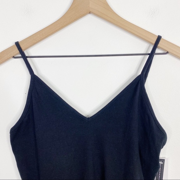 bp | Tops | Bp Ribbed Black Vneck Tank Thong Body Suit | Poshmark